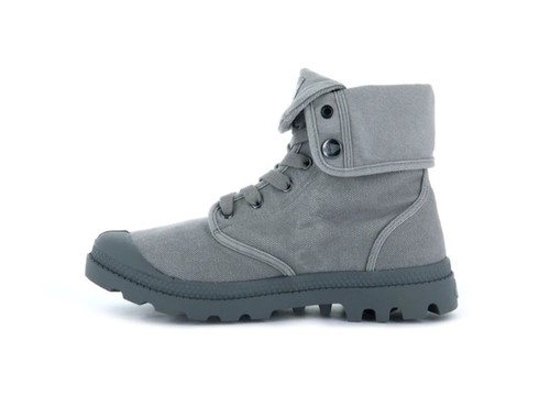 נעלי פלדיום בד מתקפלות בצבע אפור |PALLADIUM BAGGY TITANIUM/HIGH RISE ...